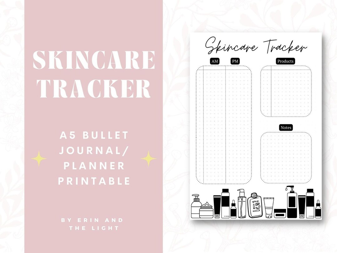 Printable Skincare Tracker for Planner or Bullet Journal - Etsy