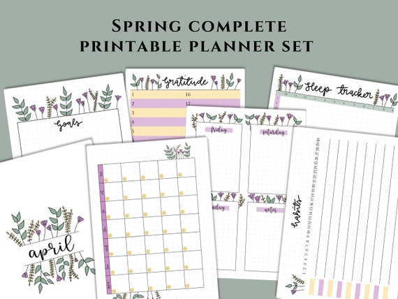 Spring Floral Bullet Journal Printable Pastel & Cute | Etsy