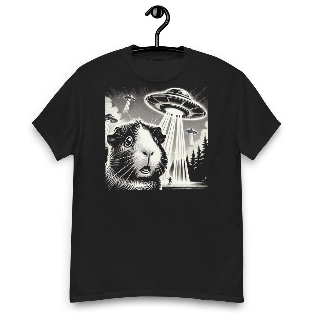 Guinea Pig UFO Invasion Design Funny Alien Abduction Tee,guinea Pig ...