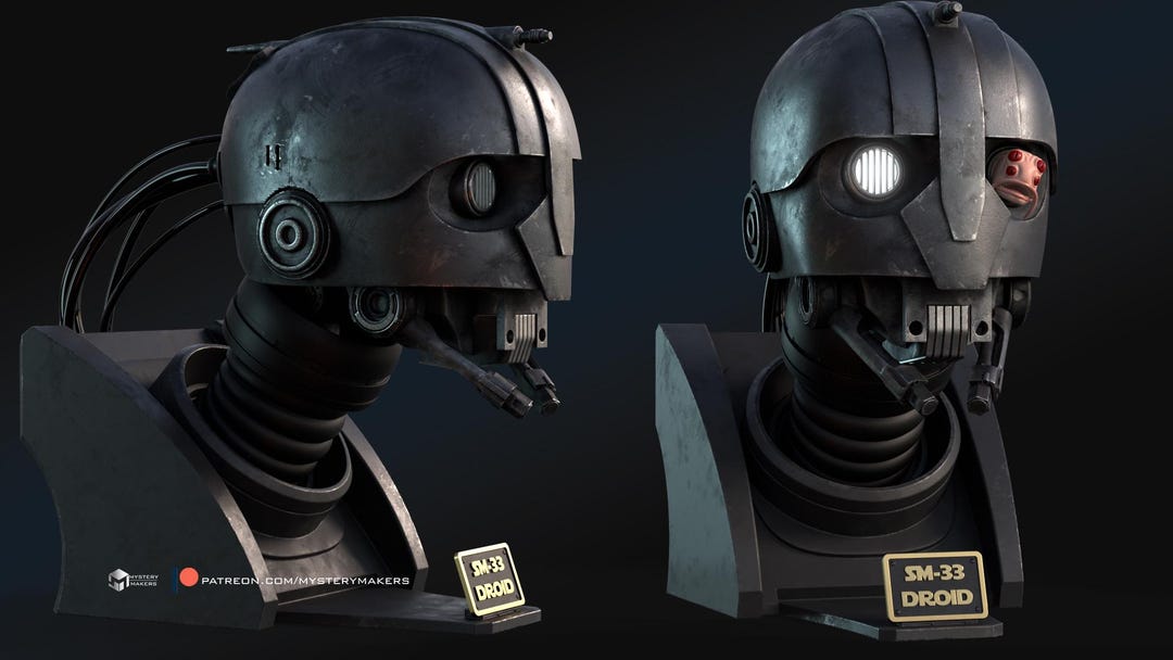 SM33 Droid Skeleton Crew Bust Diy Kit or Fully Painted/assembled 3d ...