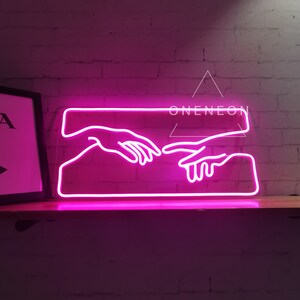 Custom Neon Sign / Hands of God Neon Sign / Wedding Neon Sign / Home ...