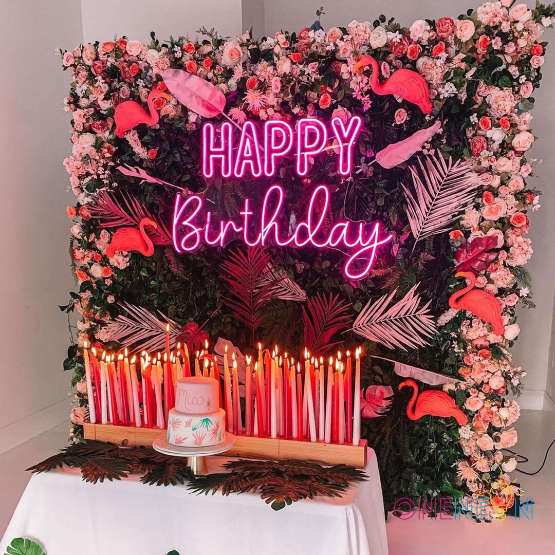 Custom Neon Sign Happy Birthday Neon Sign Birthday Party Neon Sign ...