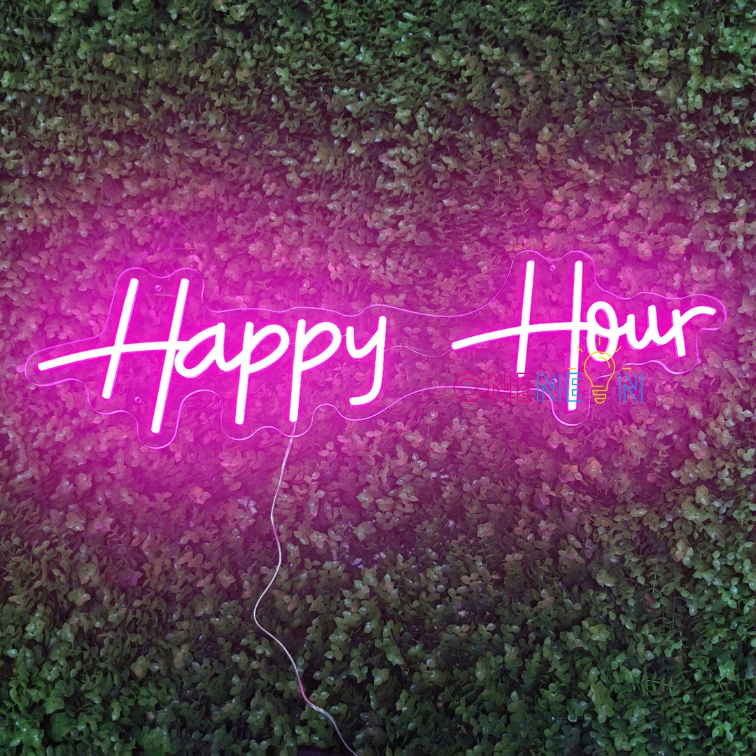Happy Hour Neon Sign/custom Neon Sign/neon Sign/handmade Neon Sign/neon ...