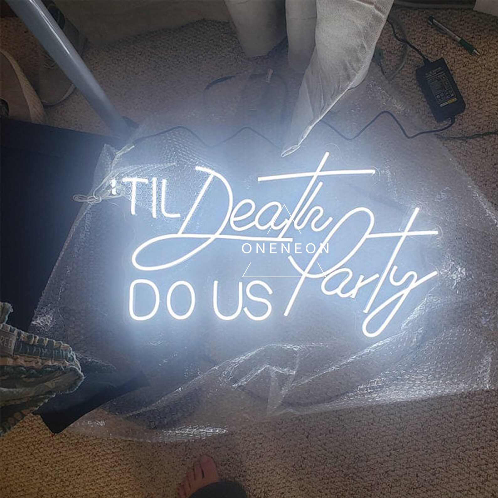 Custom Neon Sign Til Death Do US Party Neon Sign Bedroom | Etsy