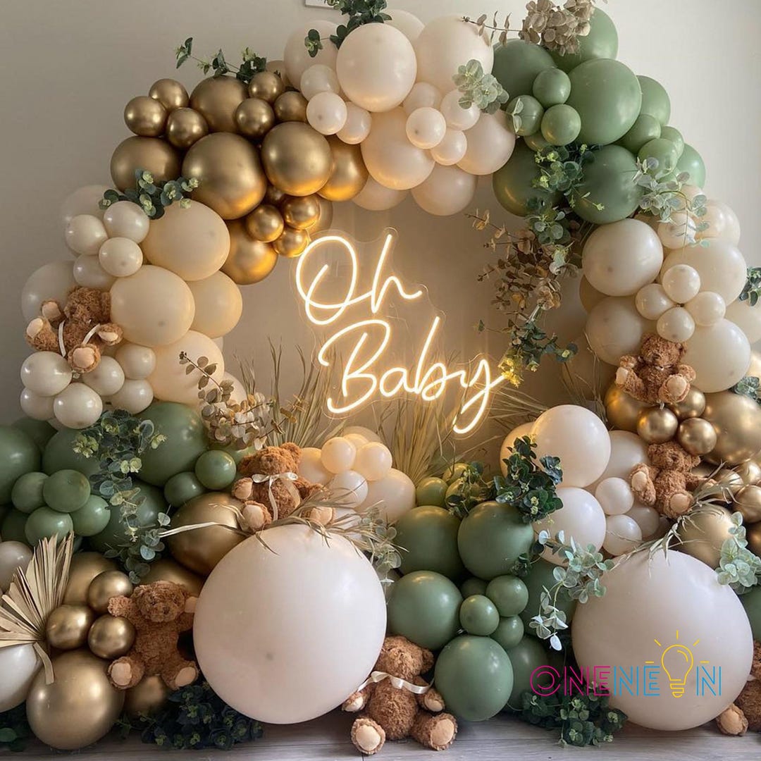 Custom Neon Sign Oh Baby Neon Sign Baby Shower Decor Custom Neon Light ...