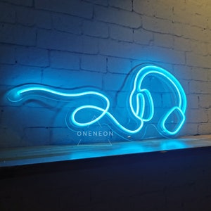 Custom Neon Sign Headset Neon Sign Custom Party Neon Sign Acrylic Flex ...