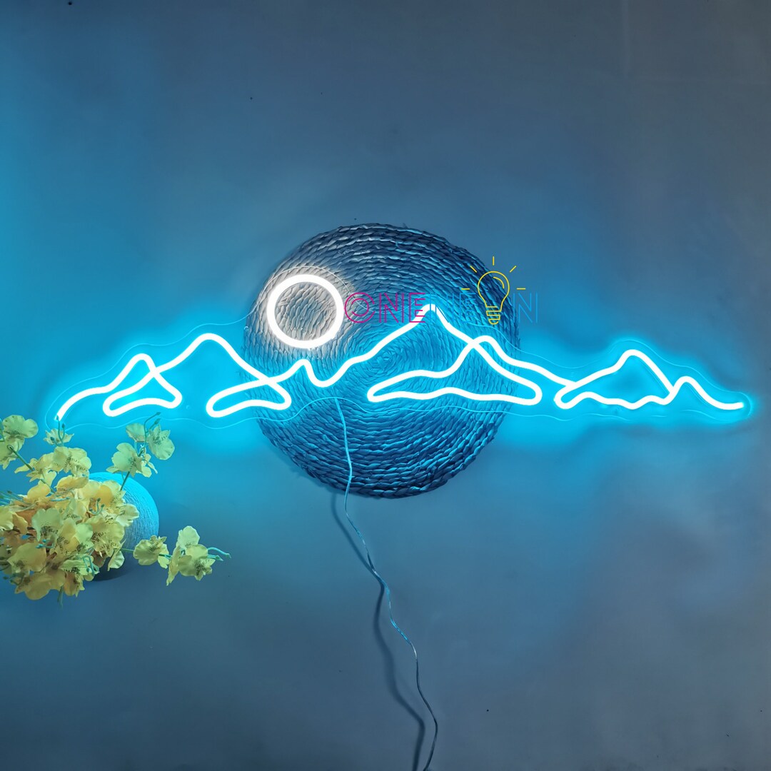 Custom Neon Sign Mountain Neon Wall Art Landscape Neon Sign Light ...