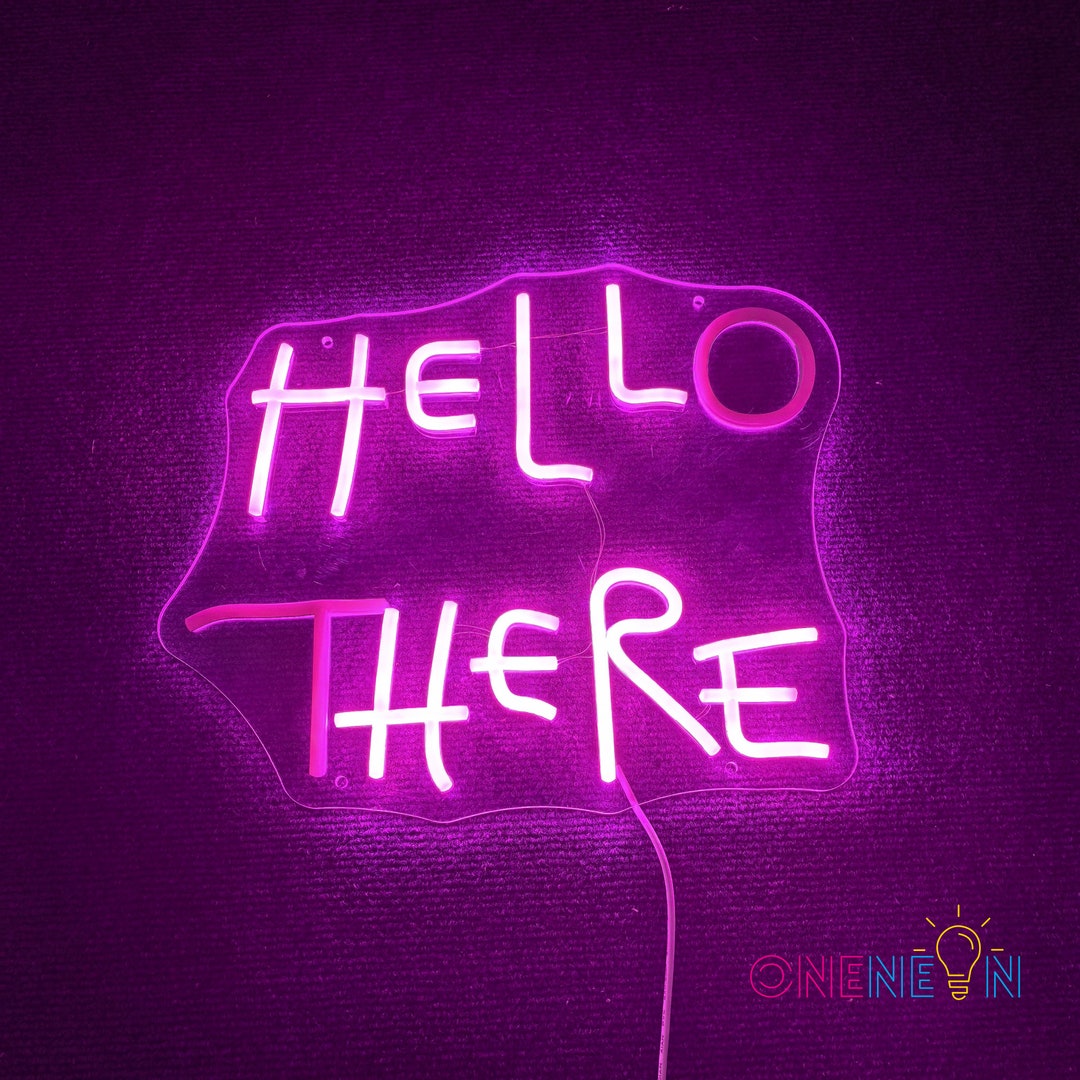 Hello There, Custom Hello Here Neon Sign, Halloween Decor Lights ...
