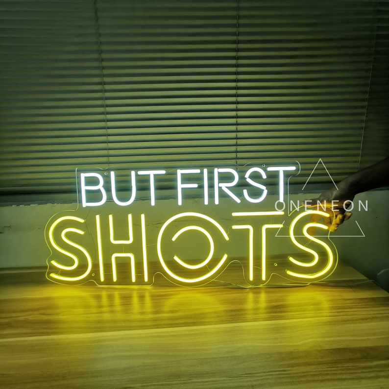 But First Shots Neon Lights Sign Wall Party Wedding Shop Party - Etsy