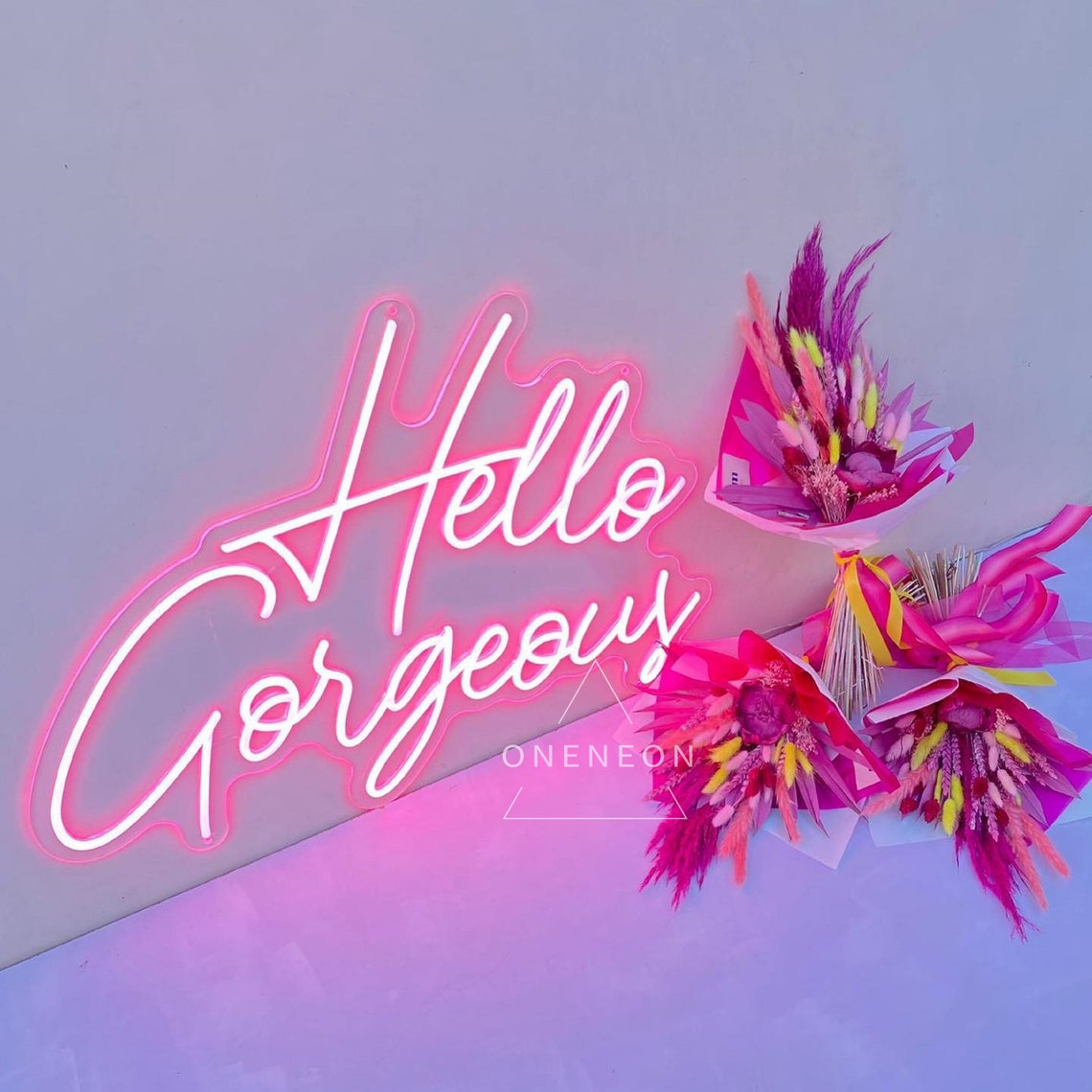 Custom Neon Sign Hello Gorgeous Neon Sign Custom Wedding Neon | Etsy