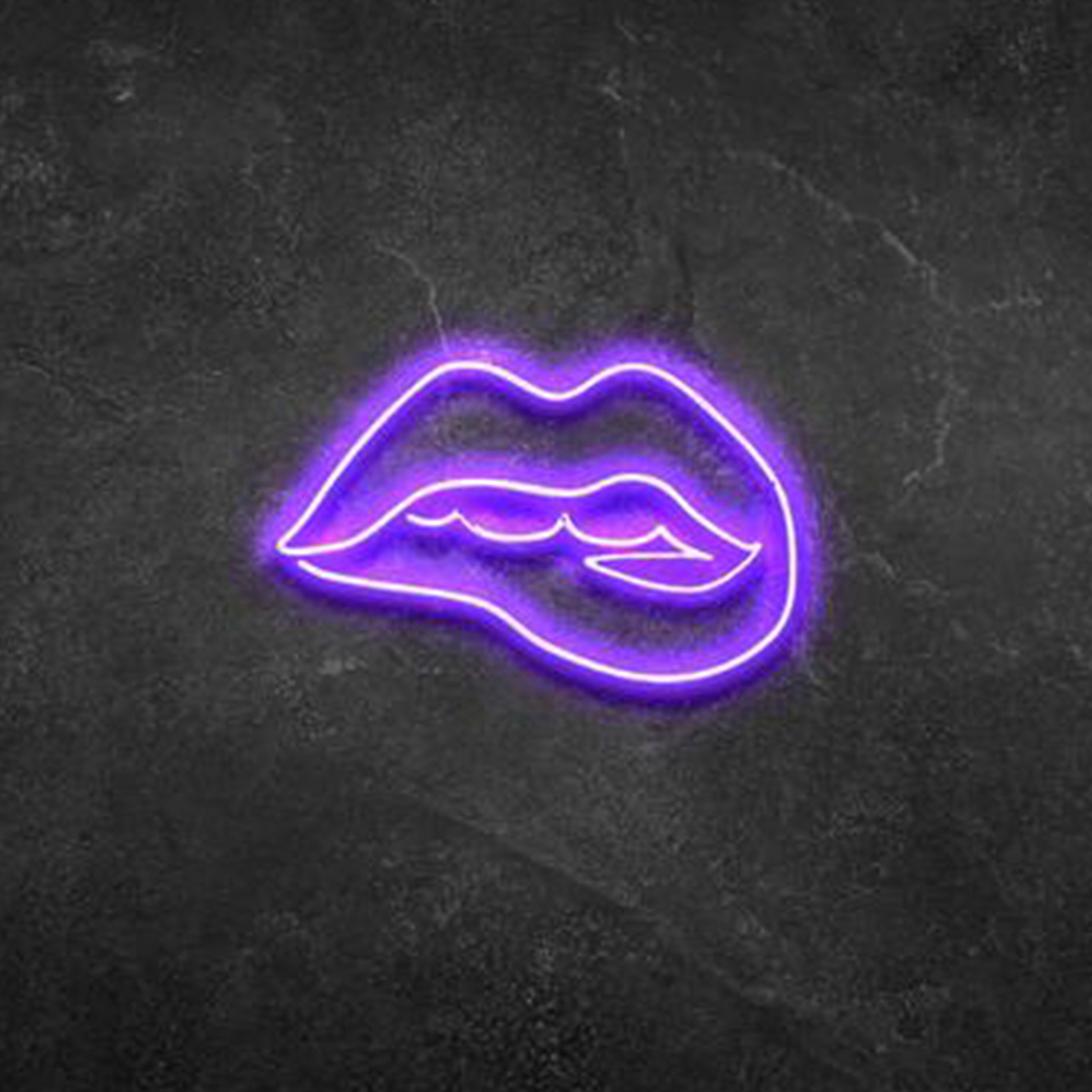Sexy Lips Biting Lips Neon Sign Clear Acrylic Backed for - Etsy