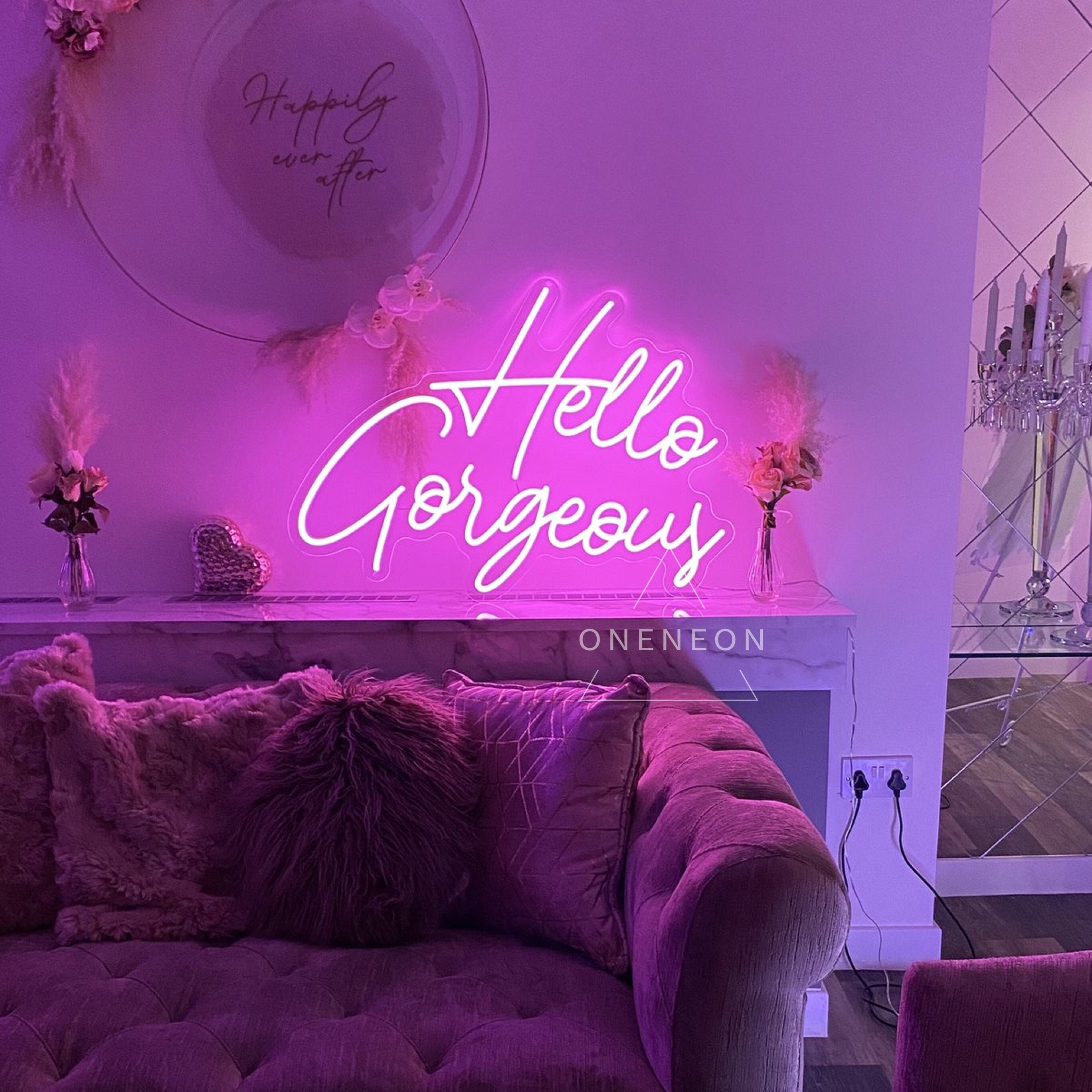 Custom Neon Sign Hello Gorgeous Neon Sign Custom Wedding Neon - Etsy 日本
