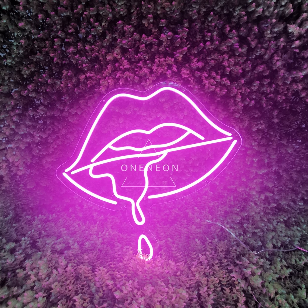 Custom Neon Sign / Dripping Lips Neon Sign / Wedding Neon Sign / Home ...