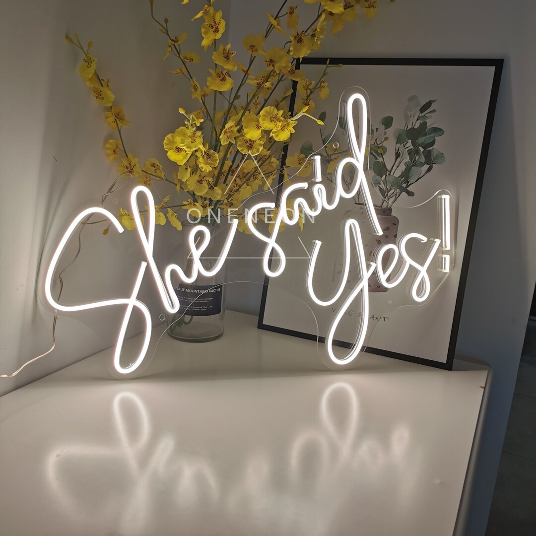 Custom She Said Yes Wedding Neon Sign, Personalized Gifts, Best Wedding ...