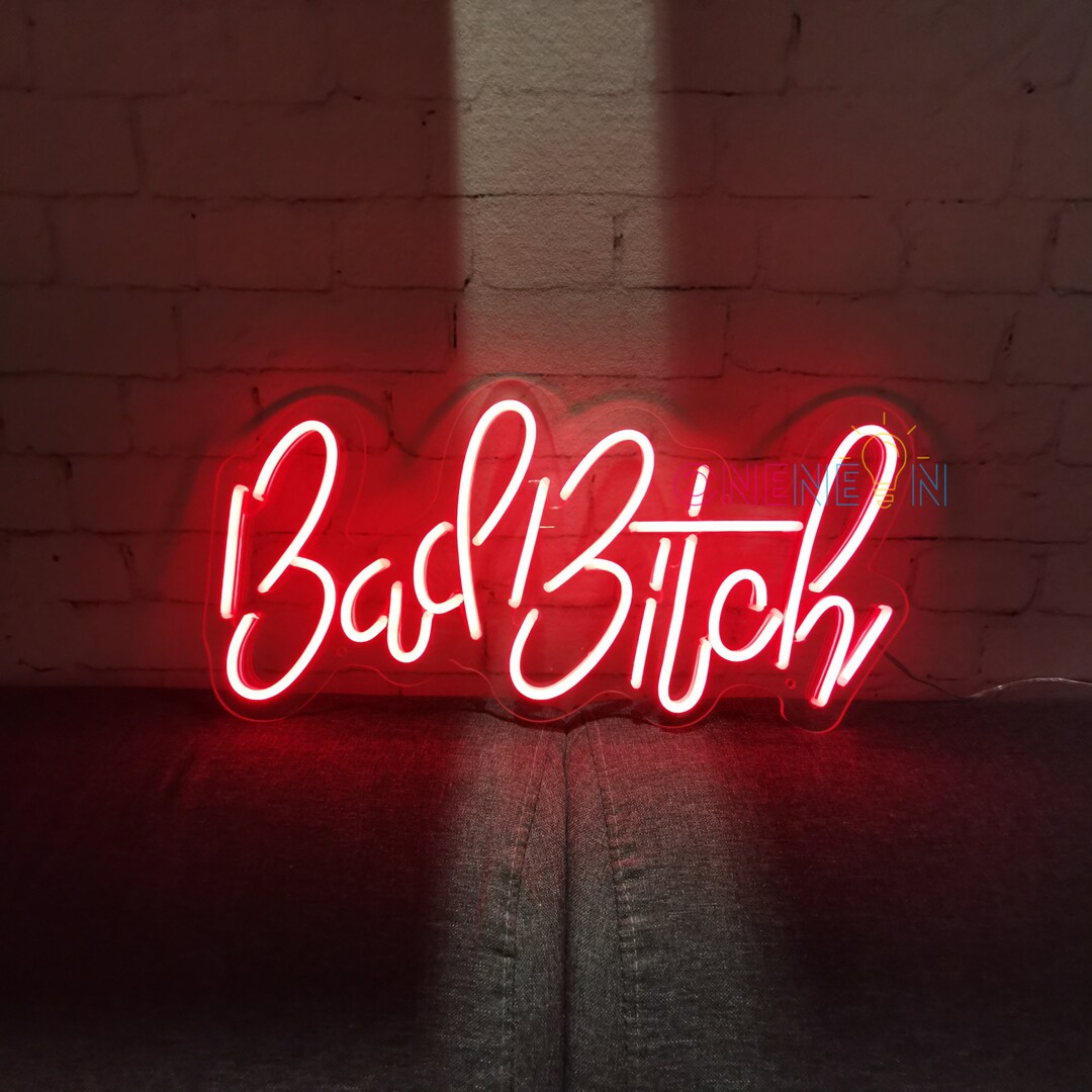 Custom Neon Sign Bad Bitch Neon Sign Light Office Living Room Interior ...
