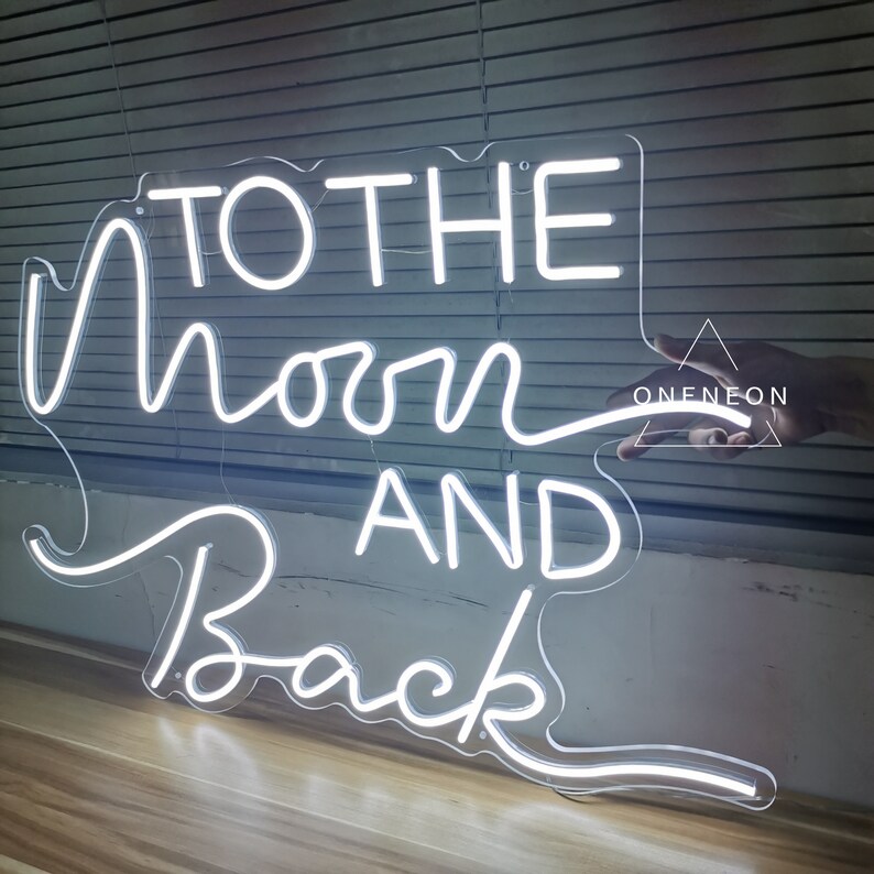 To the Moon and Back Neon Sign Personalize LED Neon Signs - Etsy