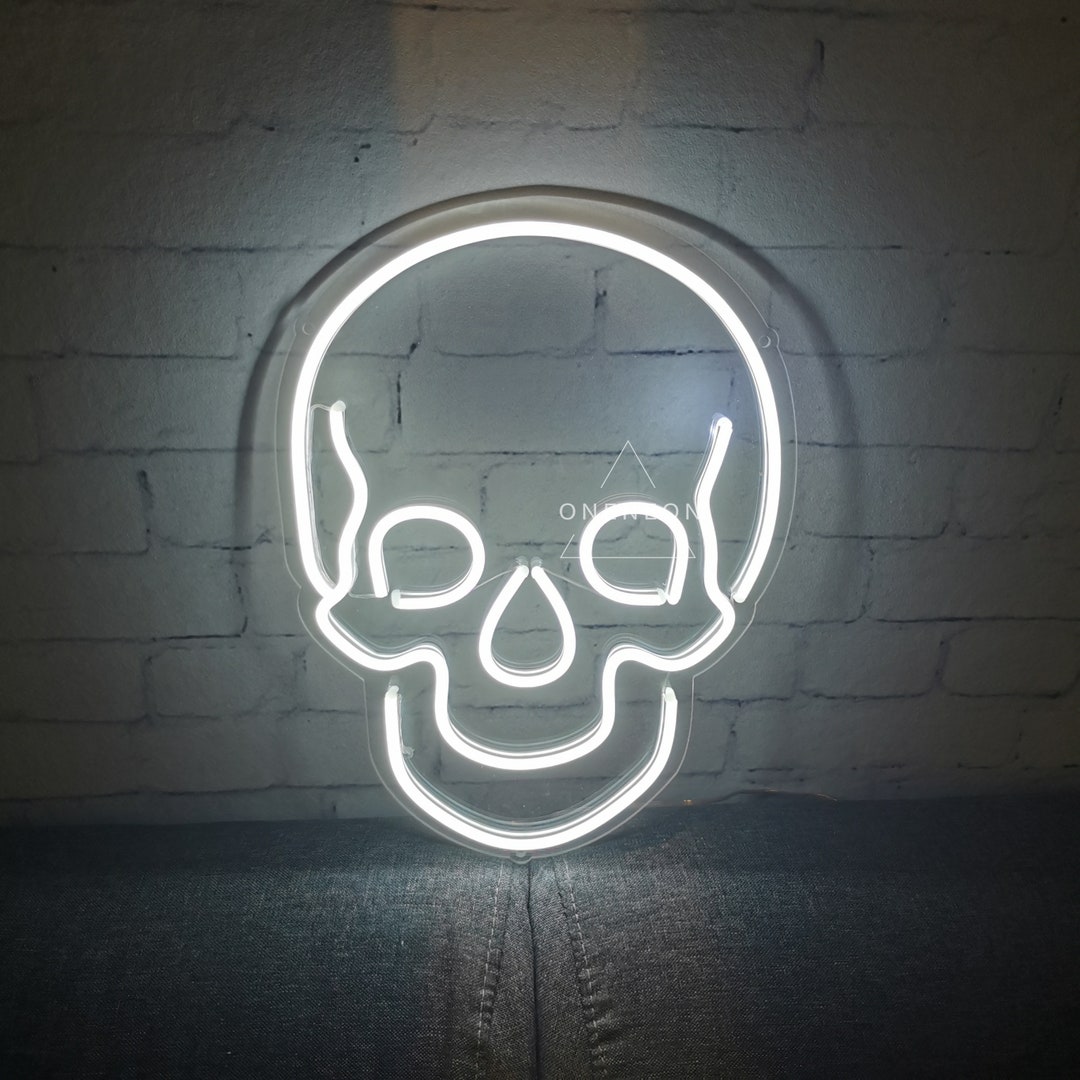 Custom Skull Neon Sign for Halloween Decor, Skull Head Lights Sign ...