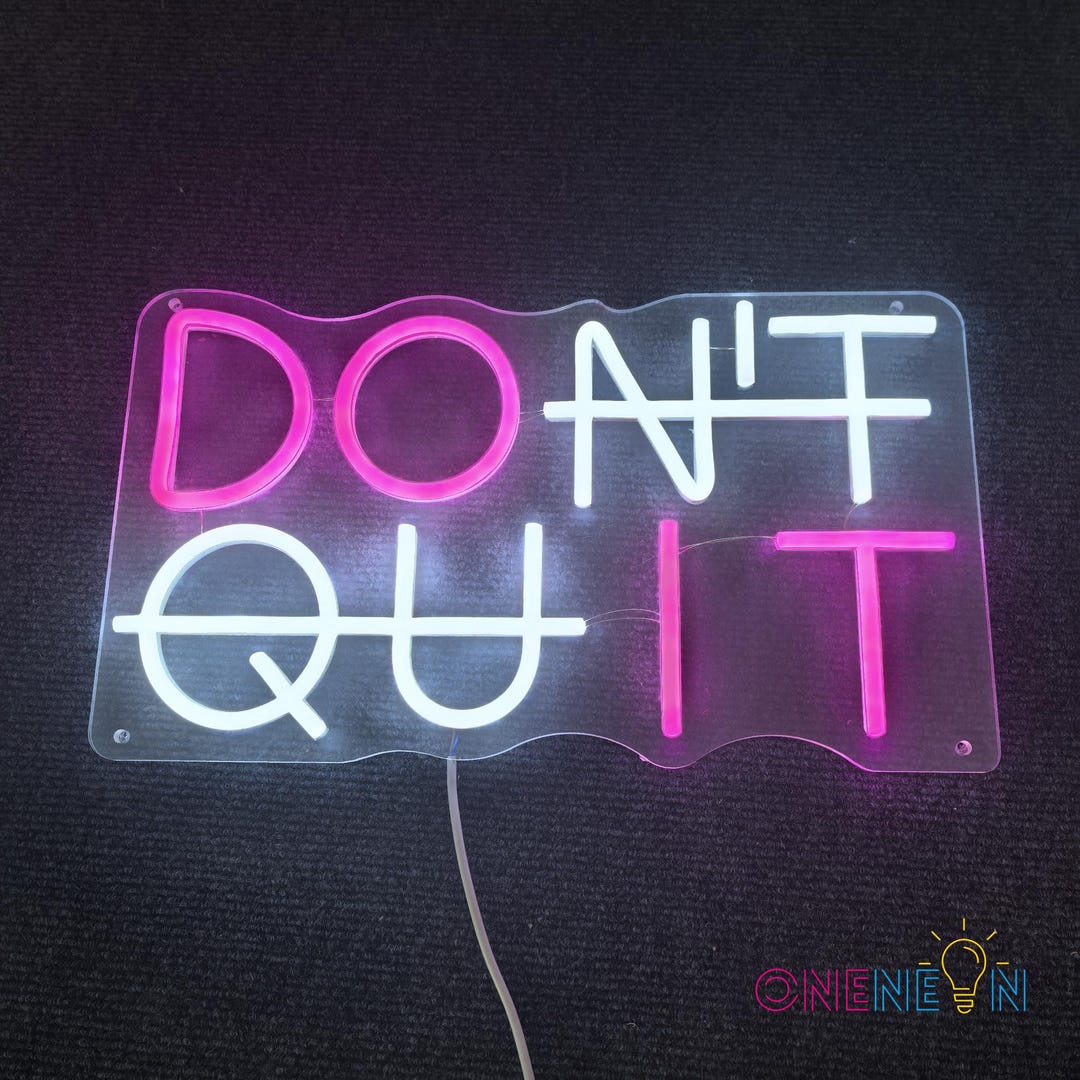 Don't Quit Neon Sign, Don't Quit Sign, Home Gym Decor, Custom Gym Wall ...