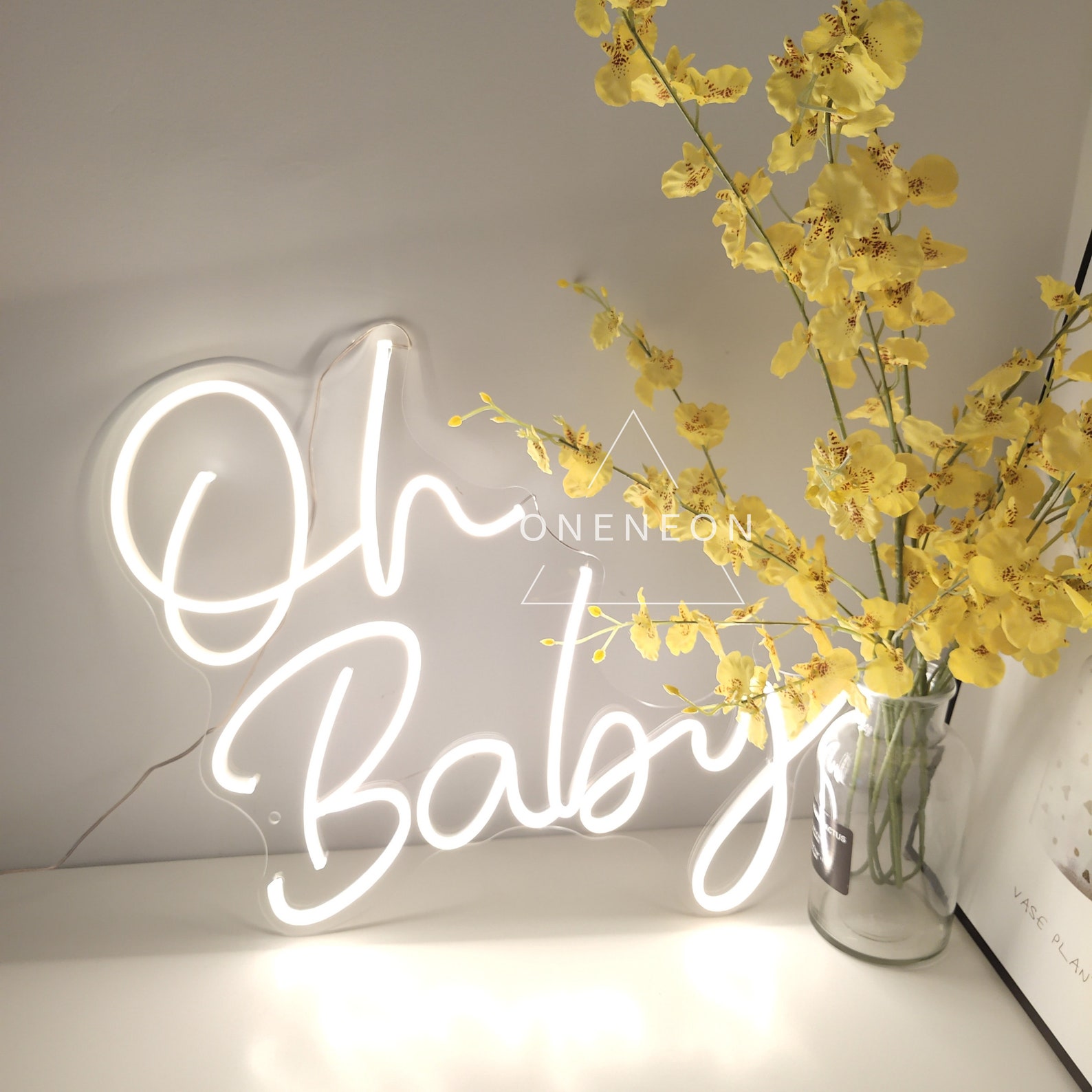 Custom Neon Sign Oh Baby Neon Sign Baby Shower Decor Bedroom - Etsy