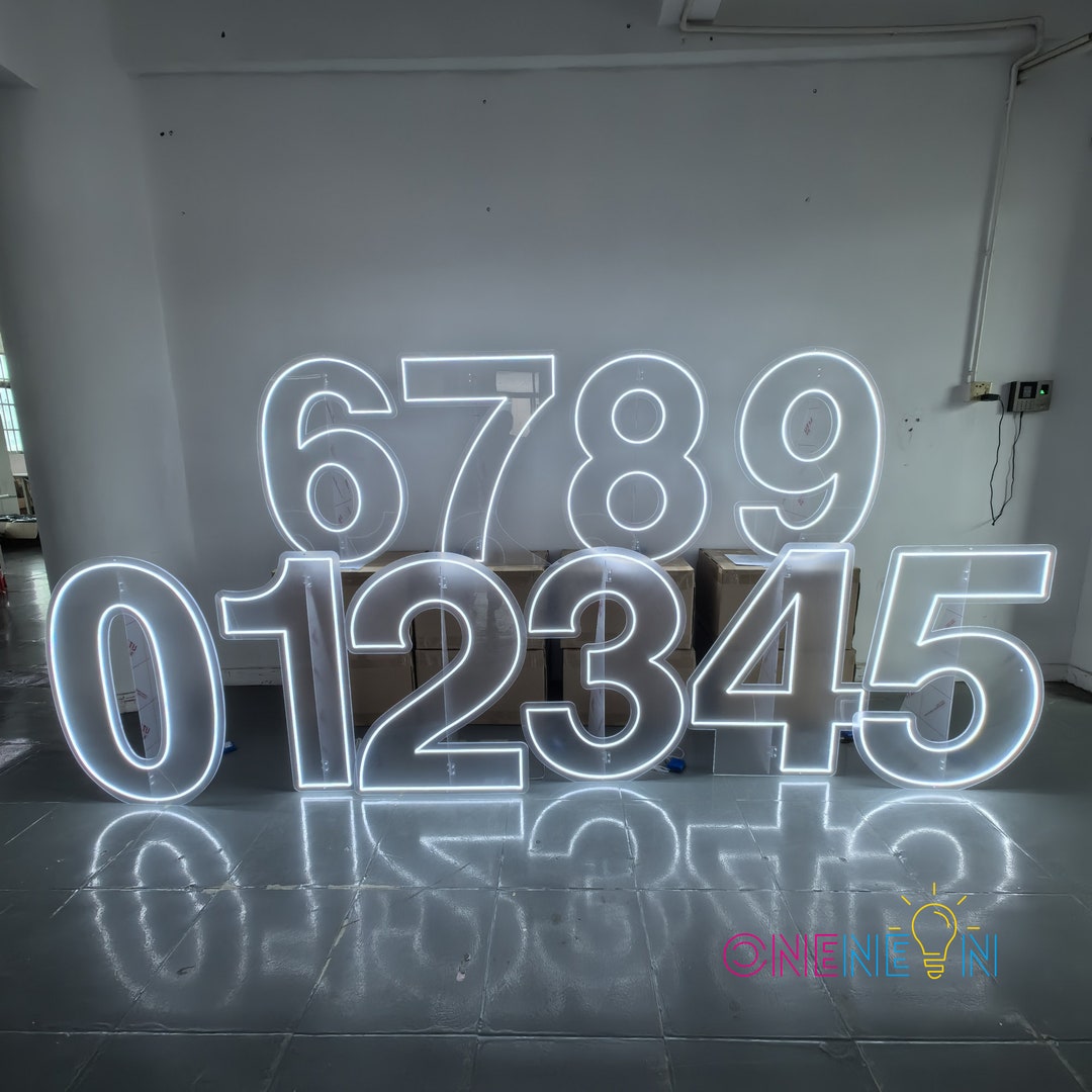 Free Standing 3ft 4ft Height Birthday Number Neon Sign Custom Party ...