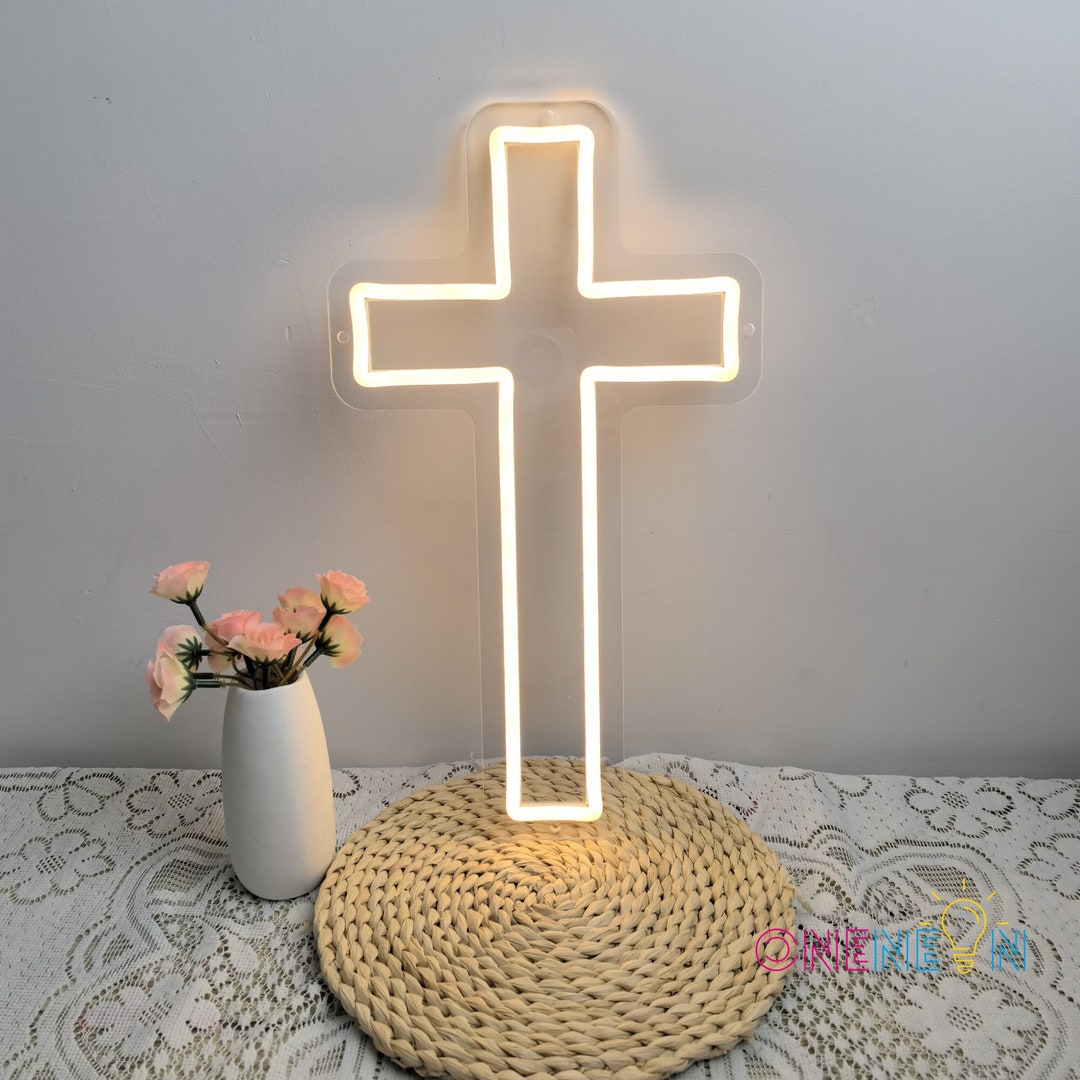 Cross Neon Sign,led Cross Neon Light, Hanging Neon Signs for Bedroom ...