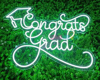 Neon Sign Custom , Congrats Grad Neon Sign ,neon Sign Bar , Neon Light ...