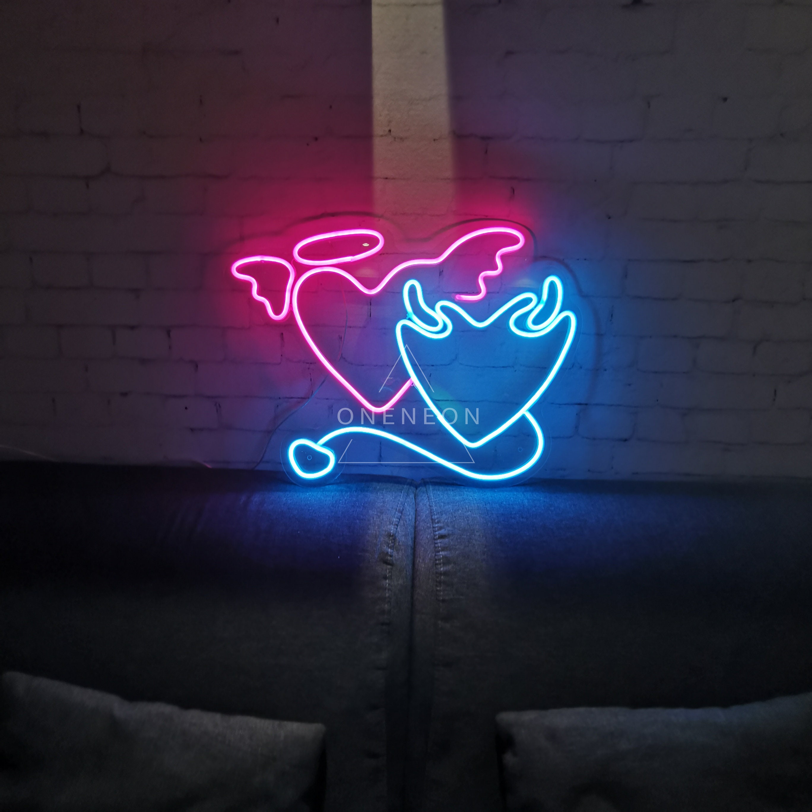 Angel and Demon Neon Sign Personalize Flex LED Neon Signs - Etsy UK