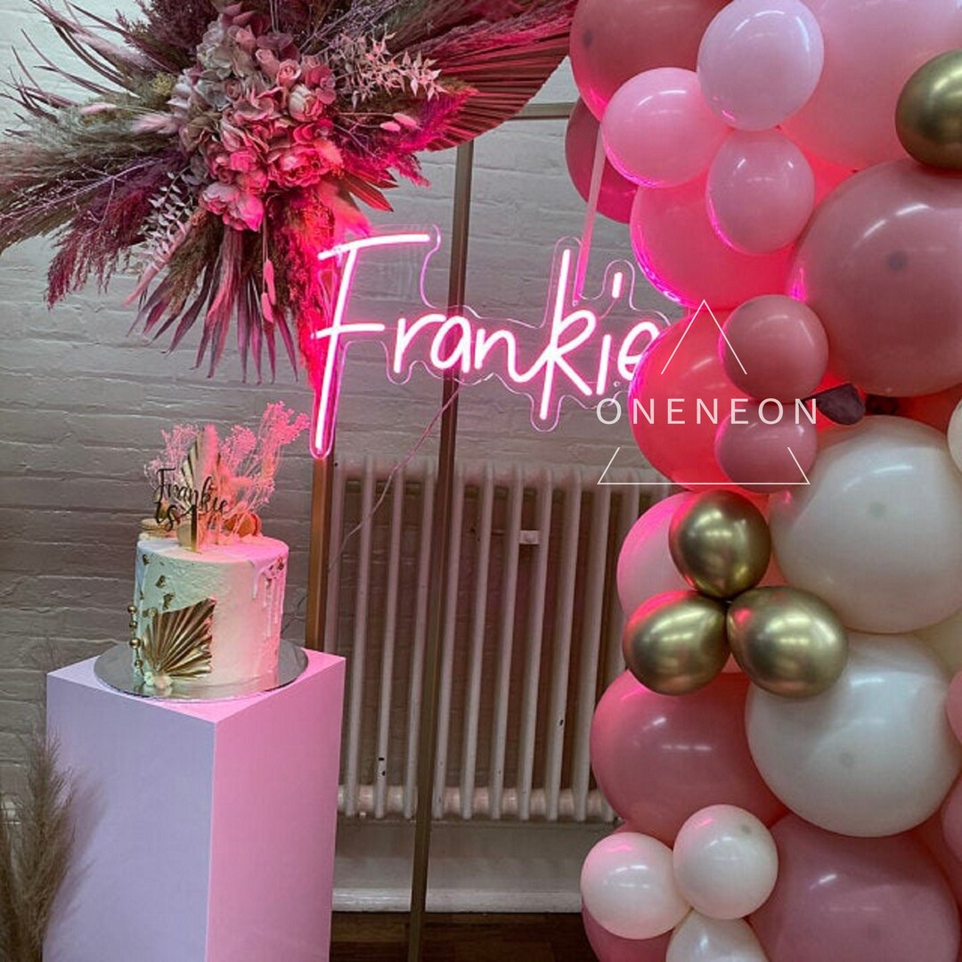 Custom Neon Sign Frankie Neon Sign Light Office Living Room Interior ...