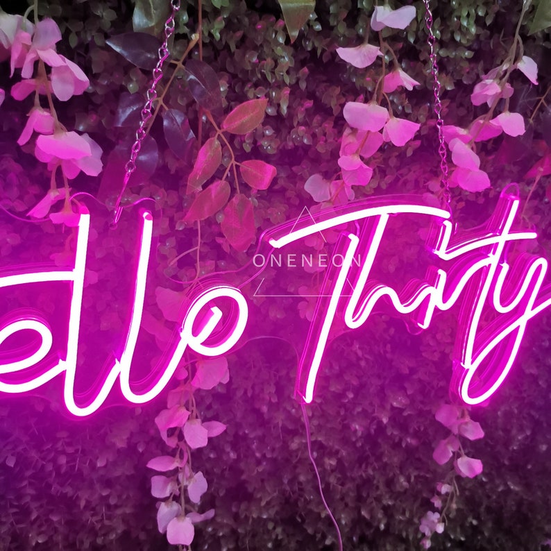 Hello Thirty Neon Sign Personalize Flex LED Neon Signs Light - Etsy