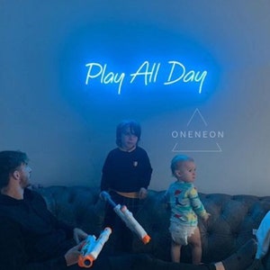 Play All Day Neon Sign Custom LED Neon Light Bar Logo Neon Sign ...