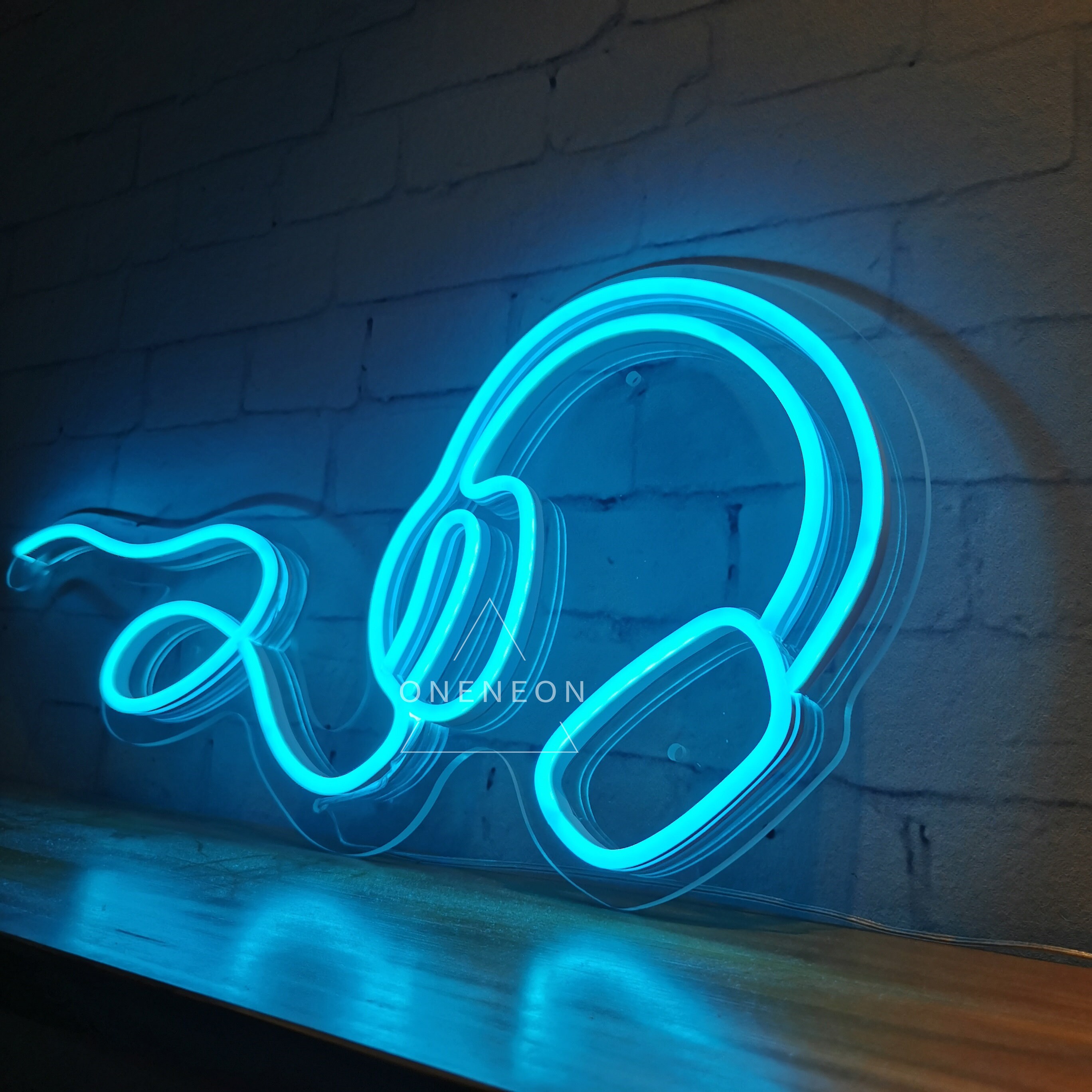 Custom Neon Sign Headset Neon Sign Custom Party Neon Sign - Etsy