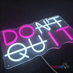 Don't Quit Neon Sign, Don't Quit Sign, Home Gym Decor, Custom Gym Wall ...