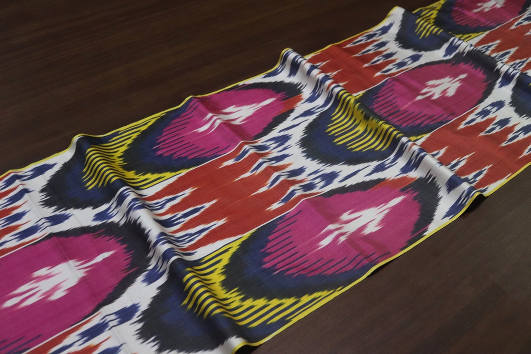 Bunter Ikat Stoff, gewebter Ikat Seiden Stoff, 100% Baumwolle, 100% ...