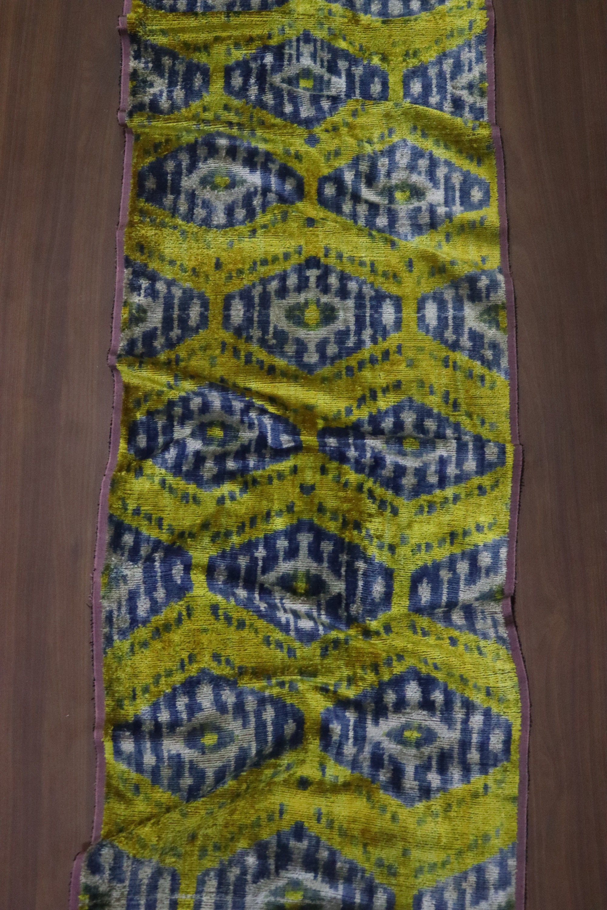 Yellow Ikat Velvet Fabric, Handmade Ikat Velvet Fabric, Wholesale Ikat Velvet Fabric, Yellow ...