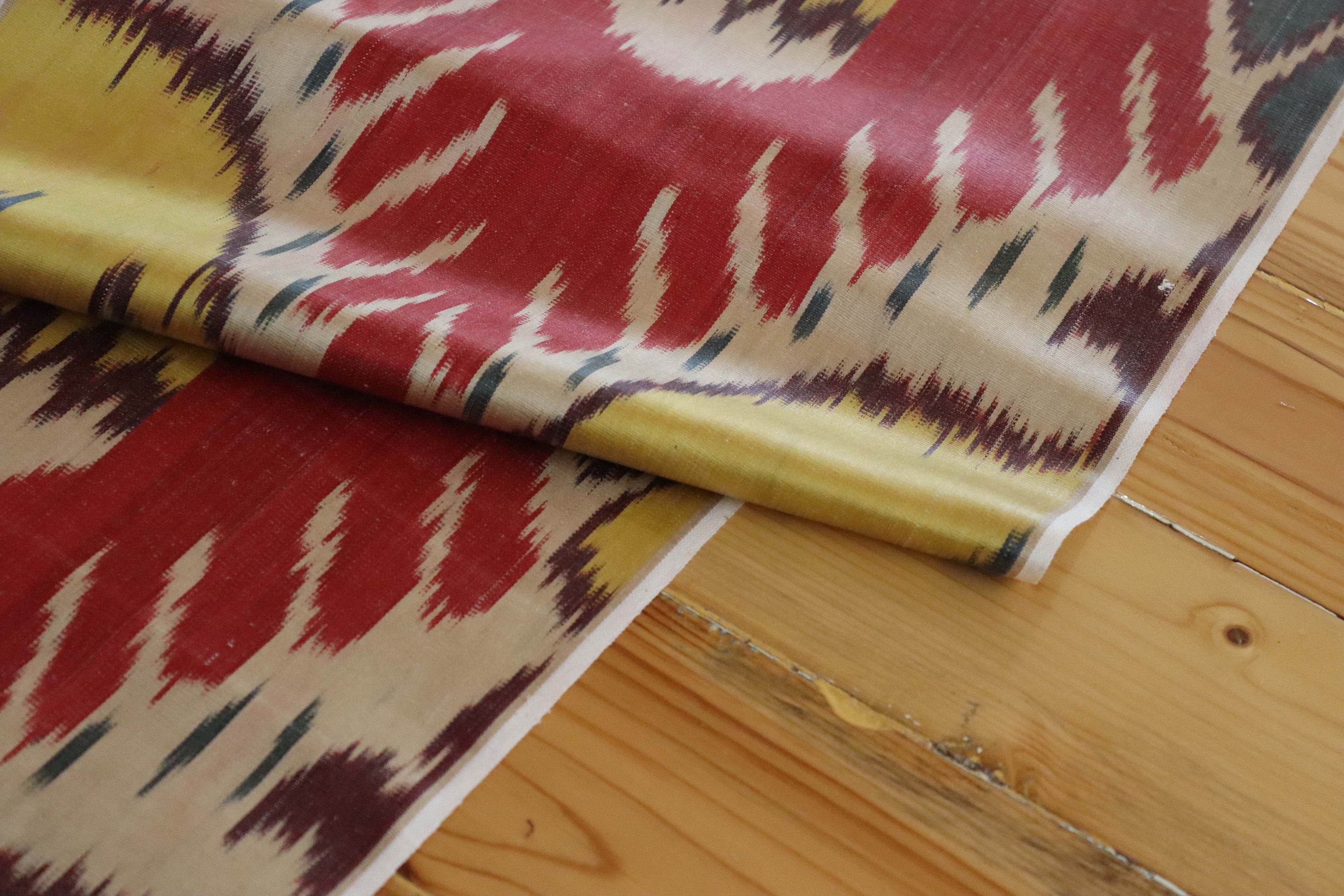 Fabric Sewing silk ikat upholstery handloom ikat fabric Colorful silk ...