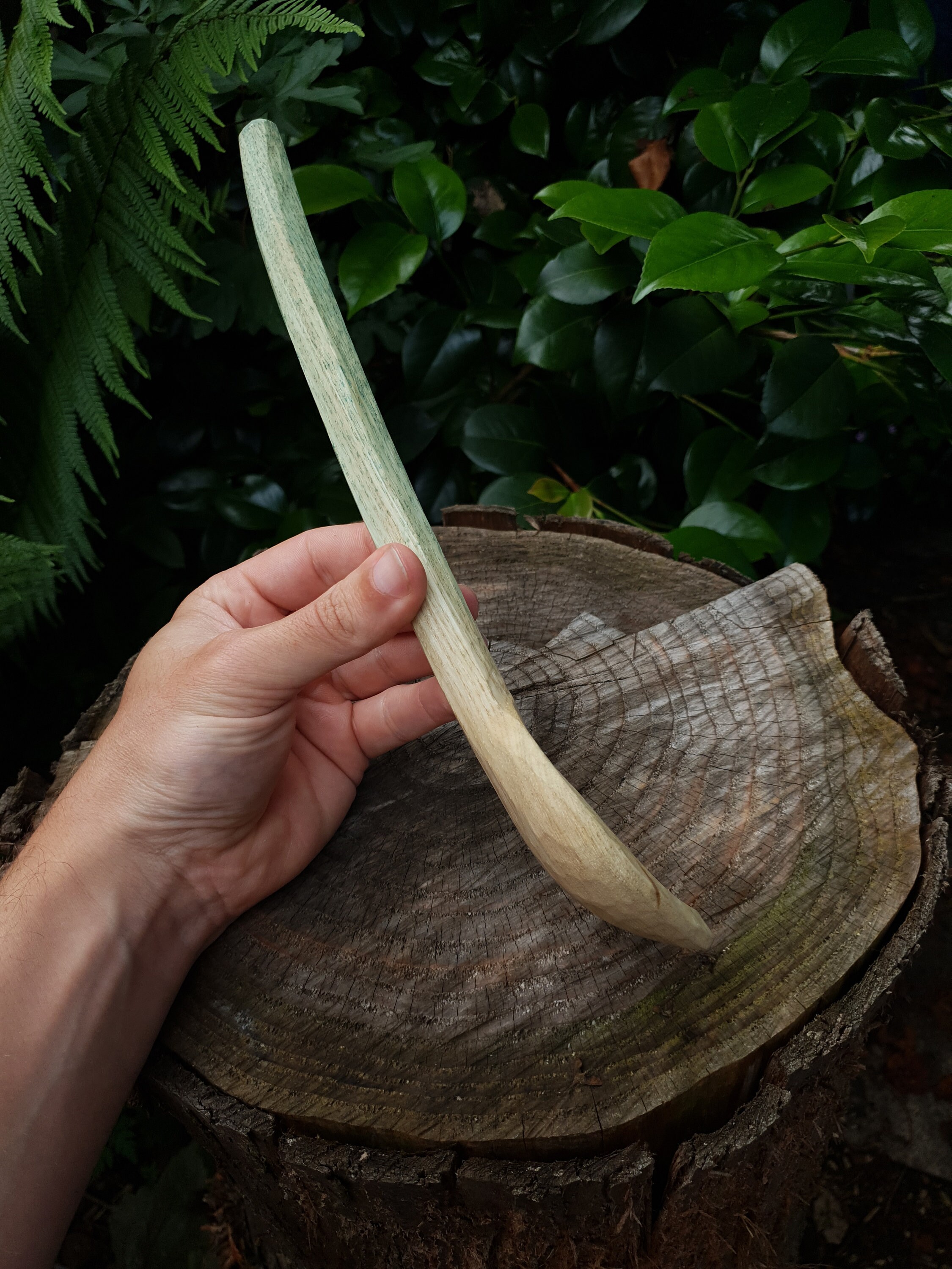 Ash Hand Carved Wooden Spoon With Stained Handle Wooden Serving/cooking ...
