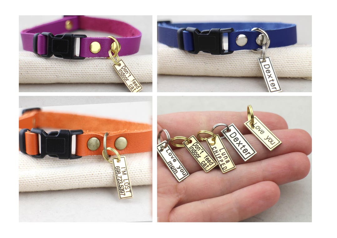 Cat Tag - Custom Cat Tag - Kitten Tag - Personalised Tag - Engraved Cat ...