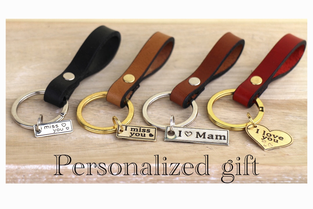 Customized Leather Keychain Personalized Keychain Gift for - Etsy