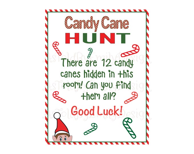 Candy Cane Hunt Elf Game Printable Instant Digital Download - Etsy