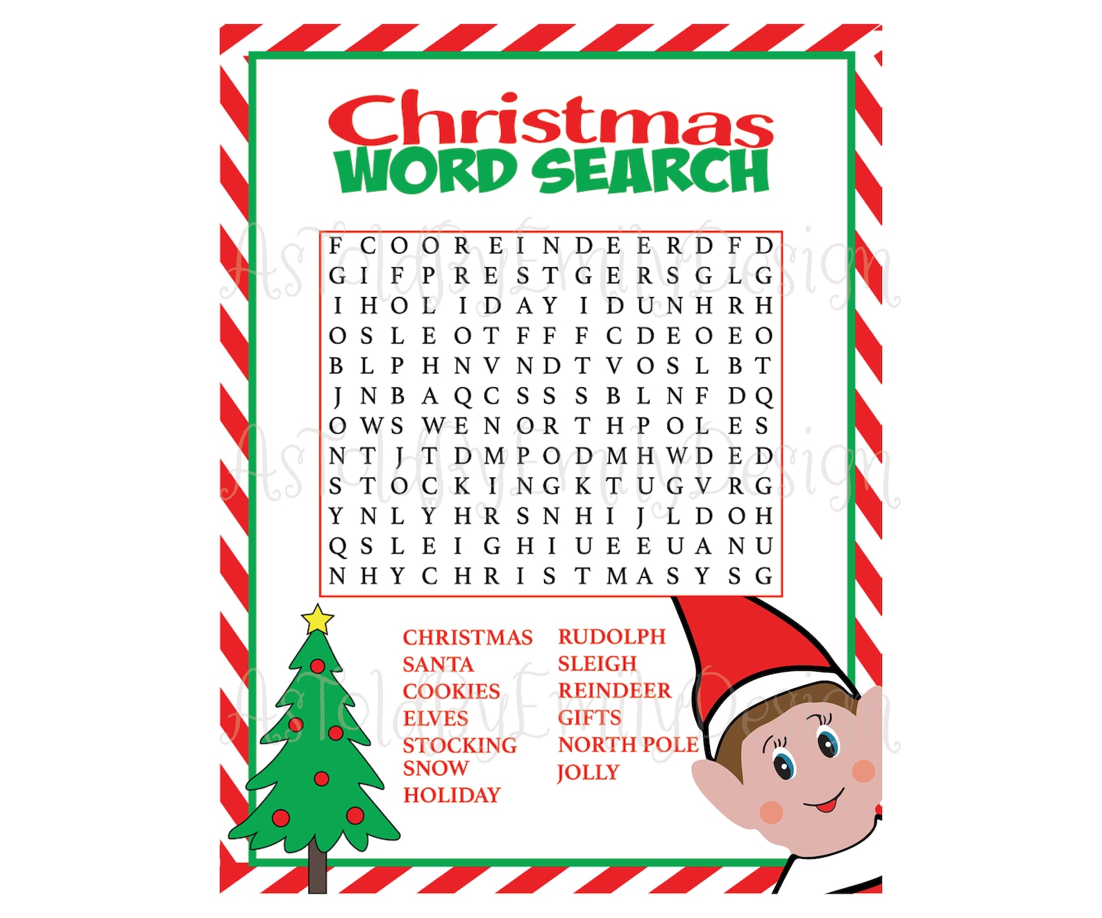 Christmas Word Search From Your Elf Digital Download Printable - Etsy
