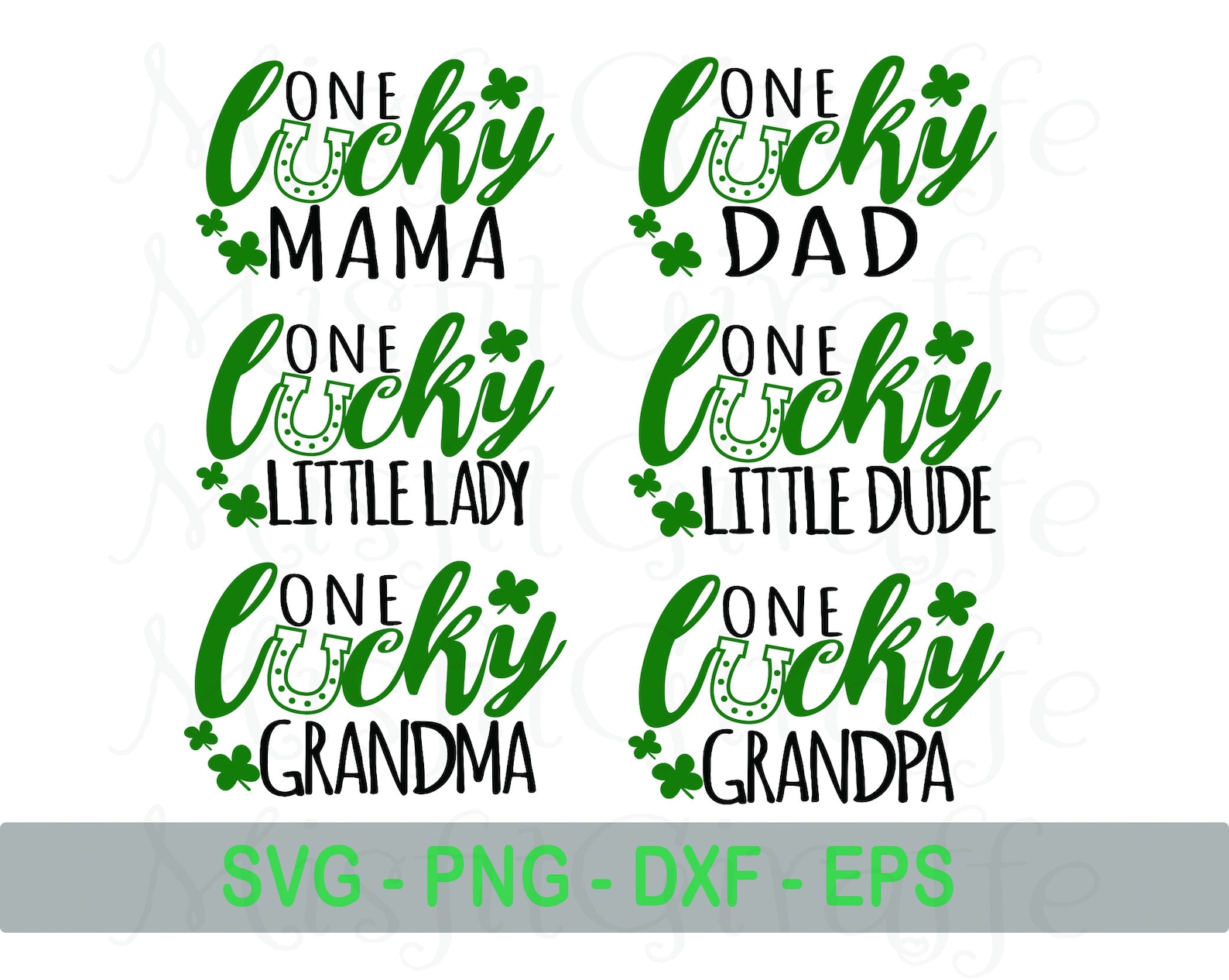 One Lucky Family SVG Bundle One Lucky Mama Dad Grandma - Etsy
