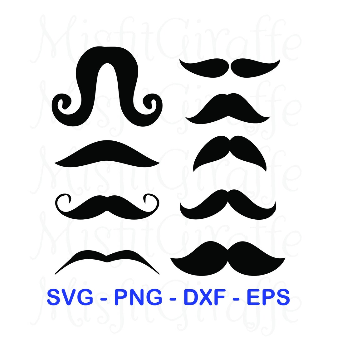 12 Bigotes SVG Descarga Instantánea Archivos de Corte Digital - Etsy España