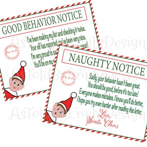 Naughty / Nice List Behavior Report Notice From Santa Claus for Elf - Etsy