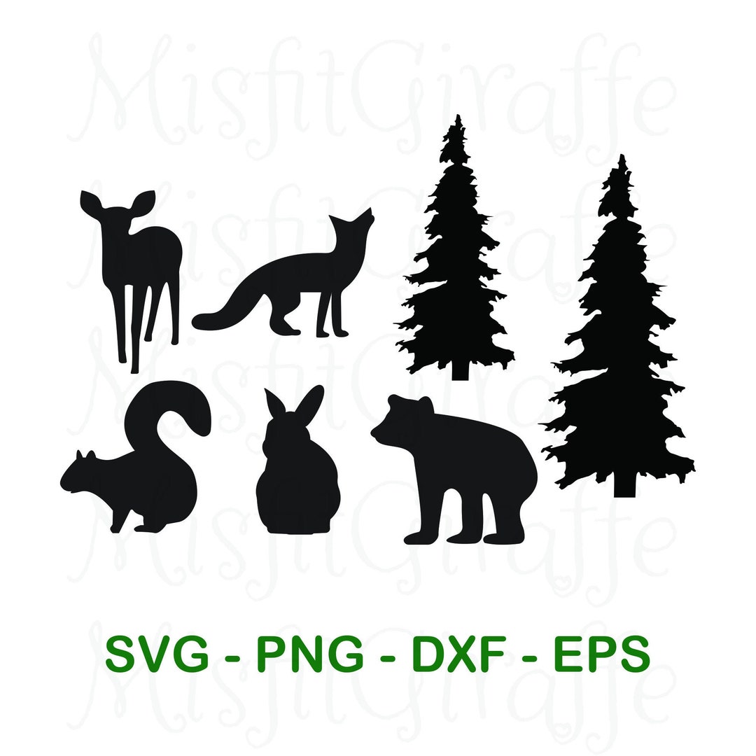 Woodland Creatures / Baby Animals Silhouette SVG Instant Digital Cut ...
