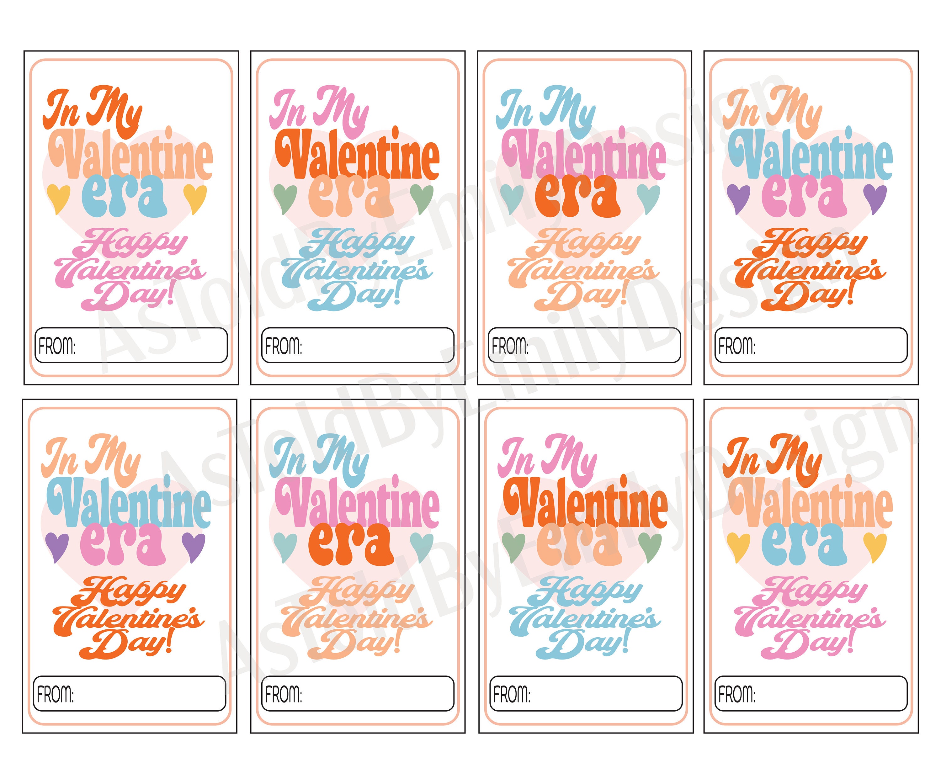PRINTABLE in My Valentine Era Popular Retro Style Valentine's Cards ...