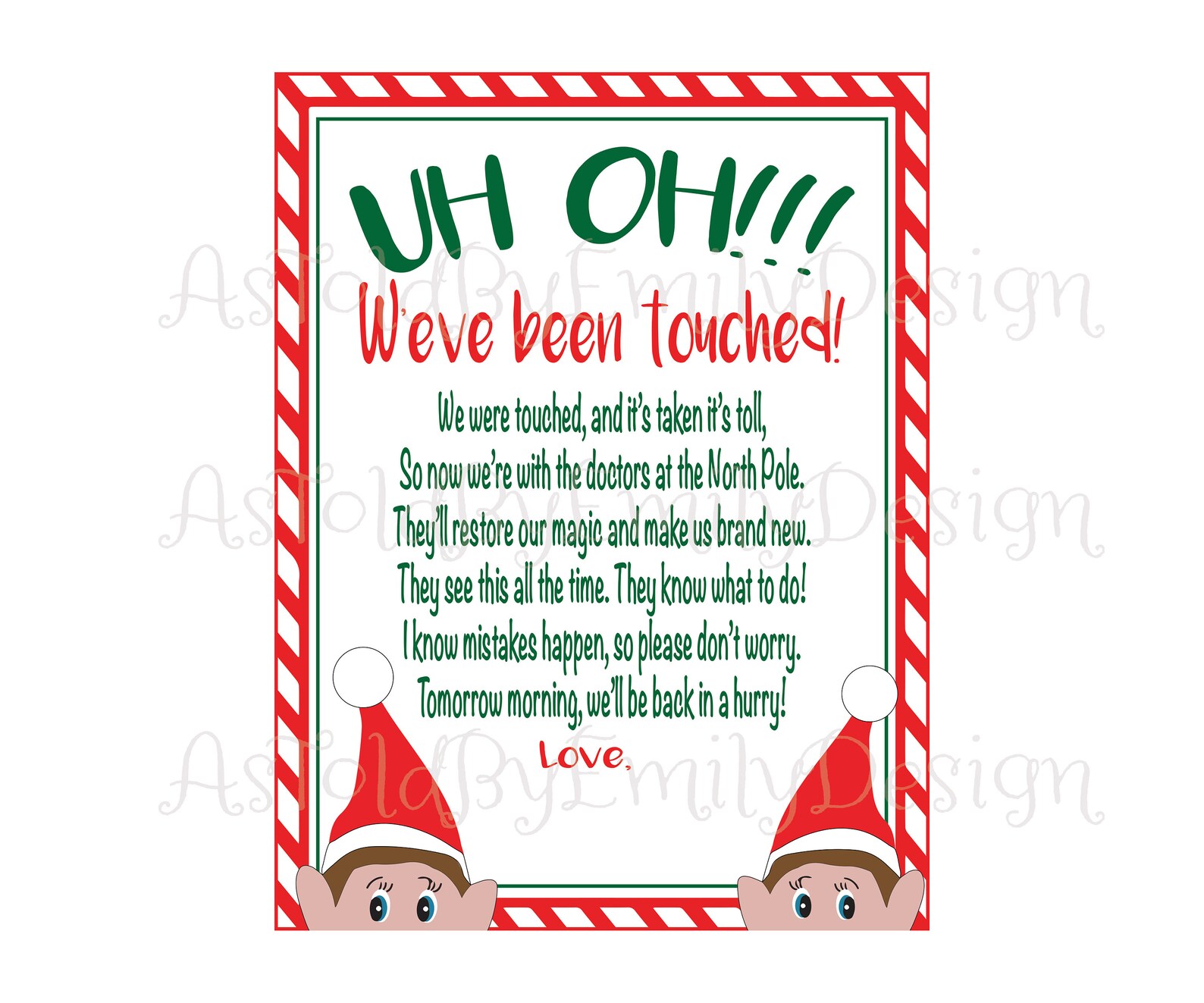 Touched Elf Letter Idea Instant Download to Print PDF PNG - Etsy