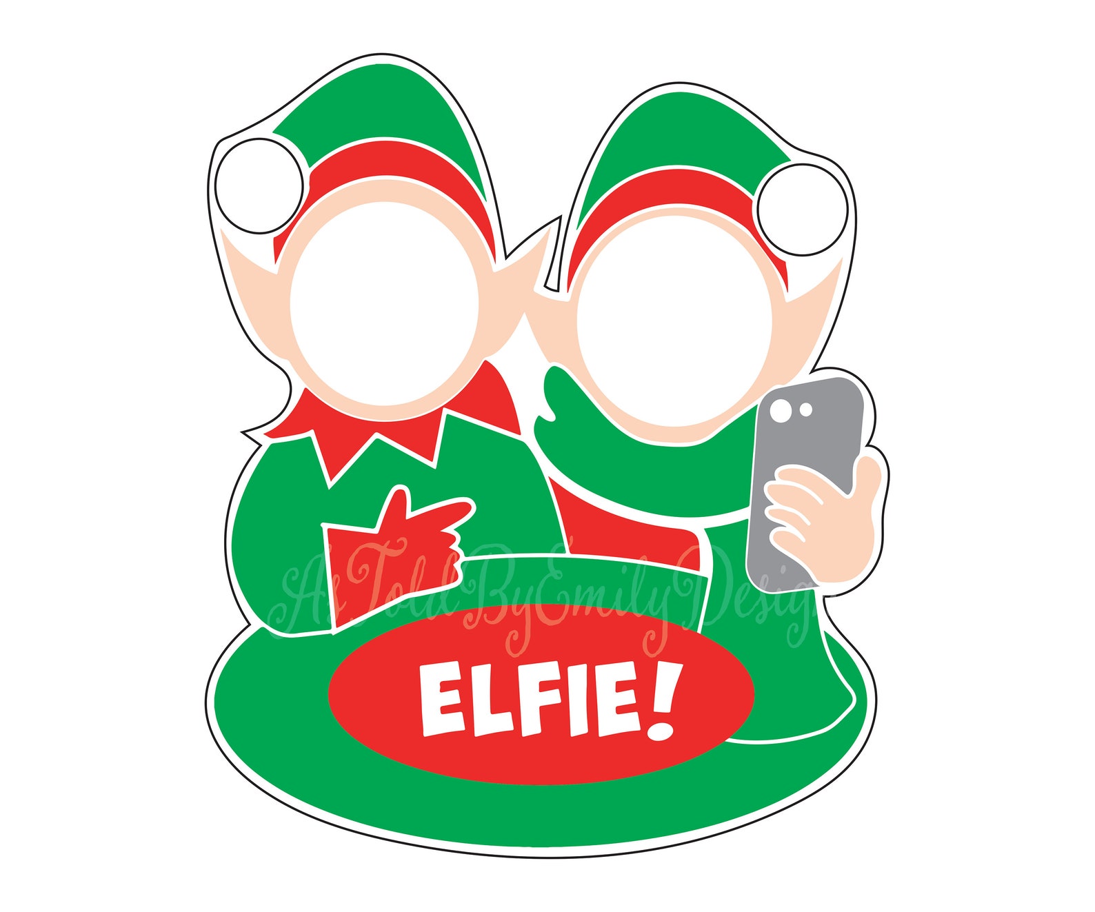 Let's Take an Elfie Elf Face Cutout Selfie With an - Etsy