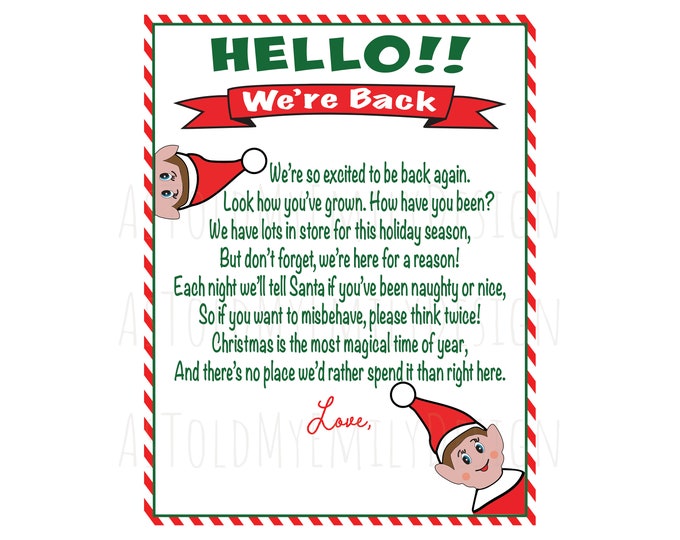 EDITABLE Elf Letter, Hello From the Elves Letter for Kids, Christmas We ...