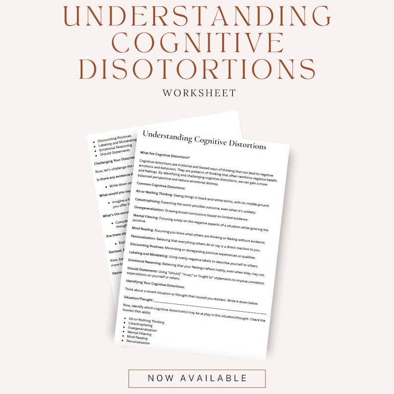 Understanding Cognitive Distortions - Etsy