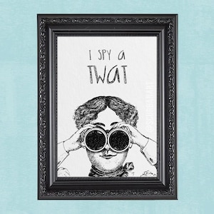 SPY TWAT Funny Art Print: Rude Insult Hallway Toilet Bathroom Décor - Etsy
